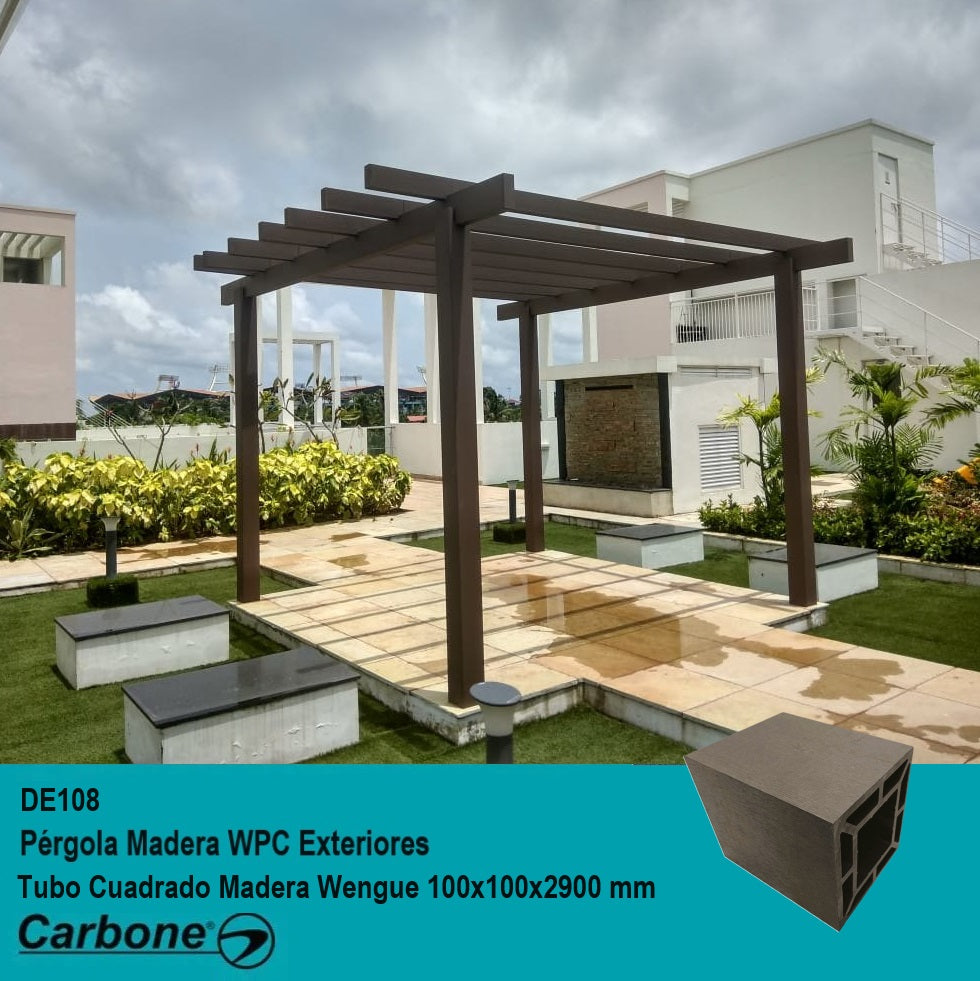 Pérgola WPC Exteriores 4" Acabado Wengue– Carbone Store CR