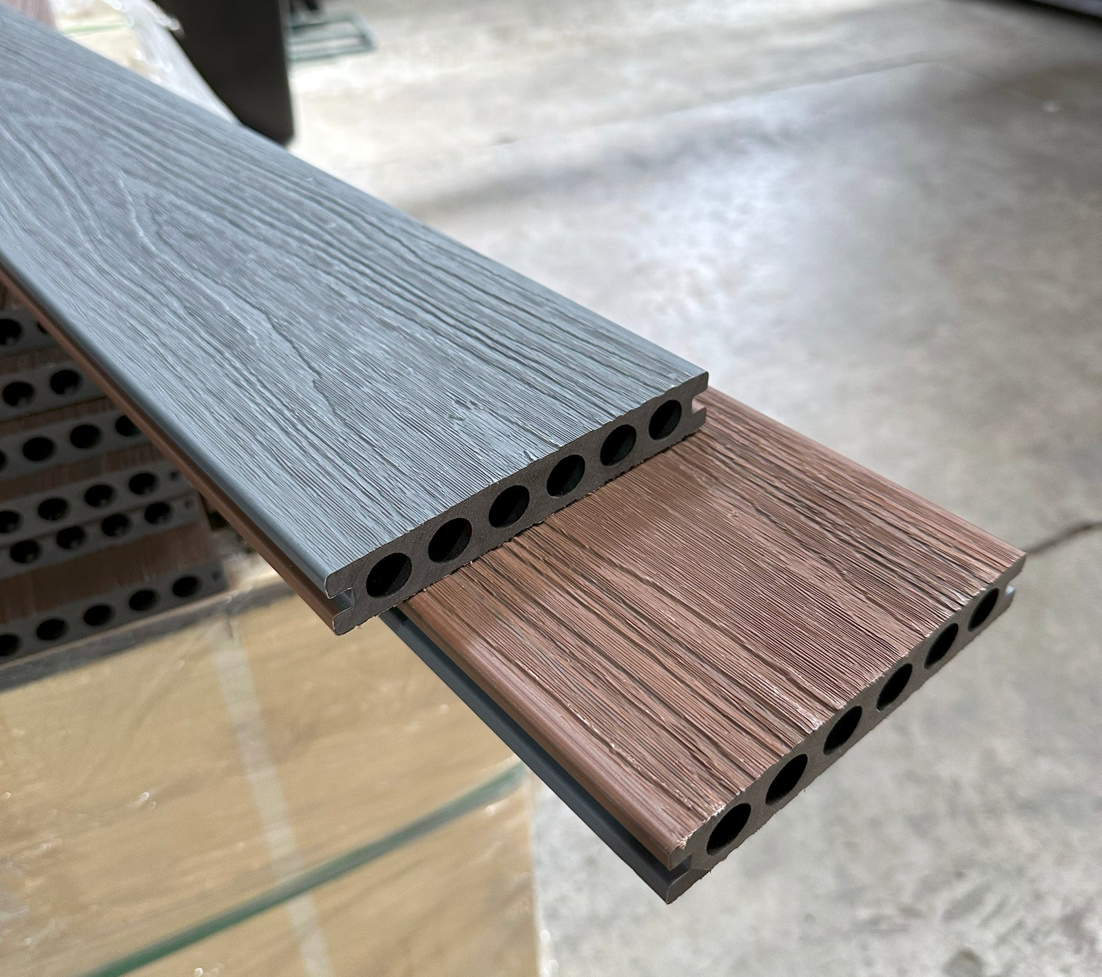 Piso Deck WPC Exteriores Dual Color Caoba / Gris– Tienda Oficial ...