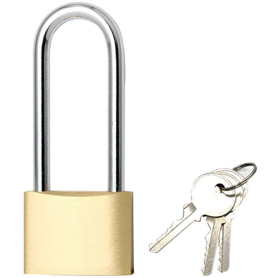 Candado de laton mediano grillete largo 220grs– Carbone Store CR