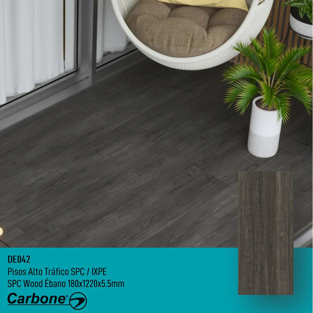 Piso SPC Ebano 1220 X 180 X 5.5 Mm Con IXPE 10 Pc. Pack 2.2 M2– Tienda ...